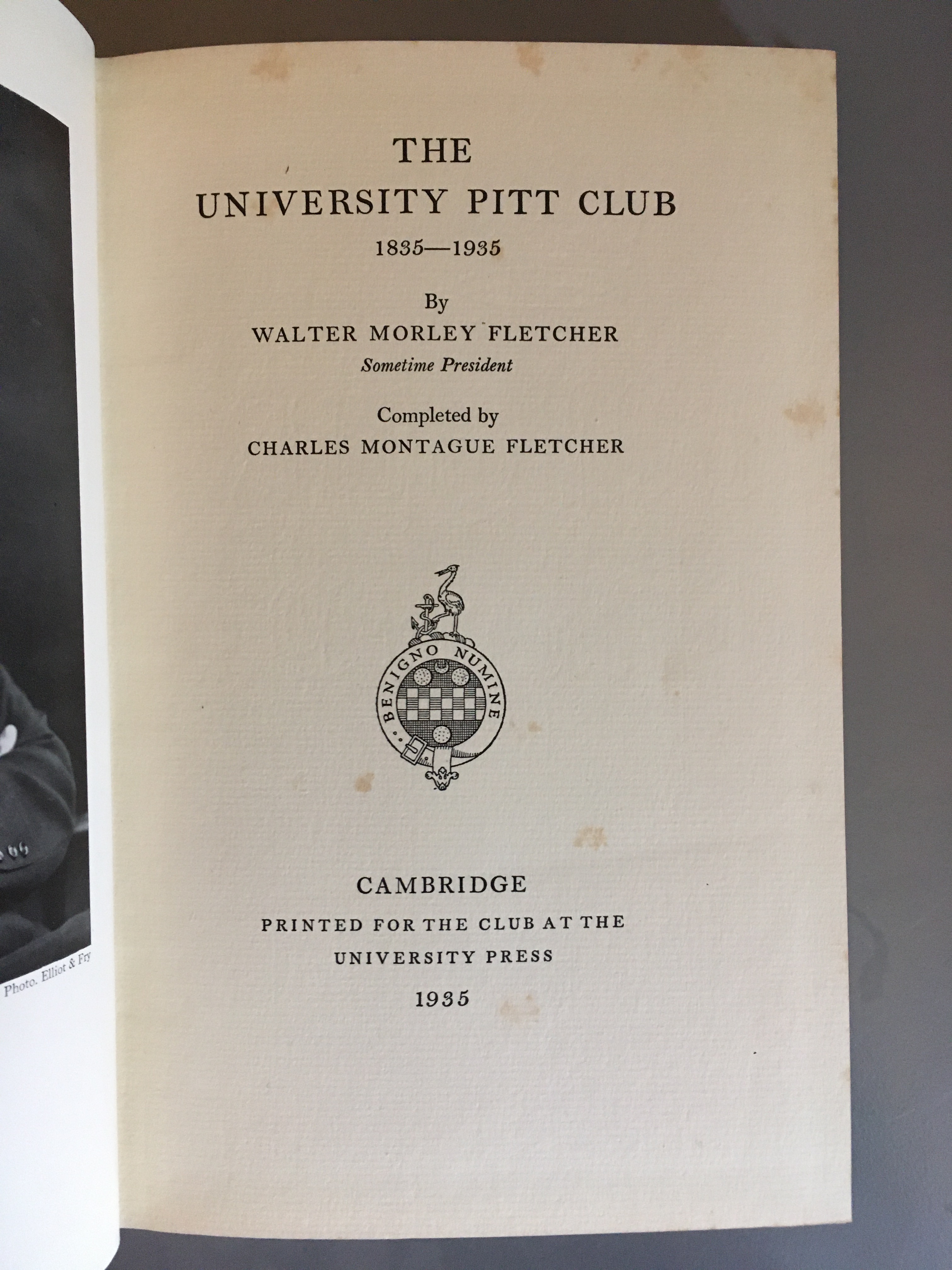 The University Pitt Club, 1835-1935 by W. M. Fletcher (1935 ...